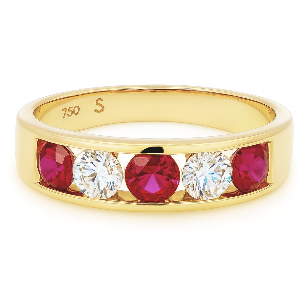 18ct Yellow Gold Ruby & Diamond Ring. Design No: 629 – Stearns Jewellers
