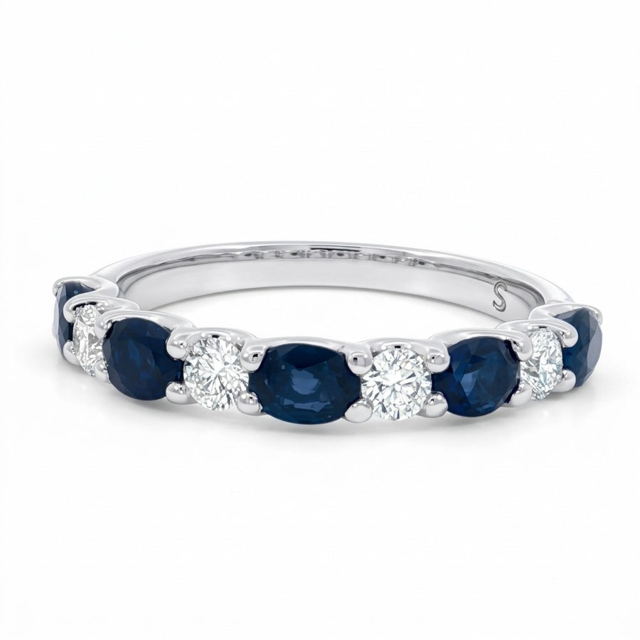 9ct White Gold Sapphire & Diamond Ring. Design No: 2947-9W-SAPPH ...